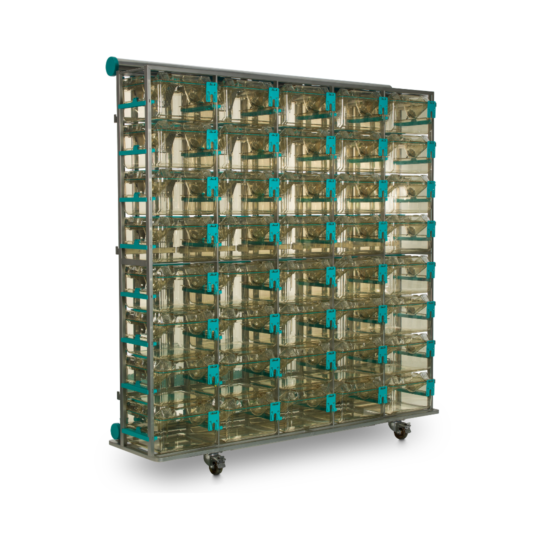 Single Sided Emerald 1050 Rat Rack with 40 Cage Places and Cages Inclu
