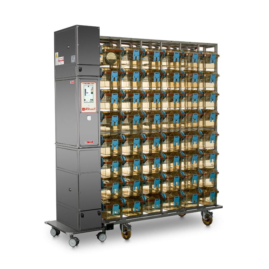 Single Sided ISOcage Positive Pressure Rack with 48 ISOP Cages Include